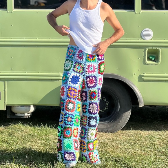 Pants & Jumpsuits | Colorful Crochet Pants | Poshmark